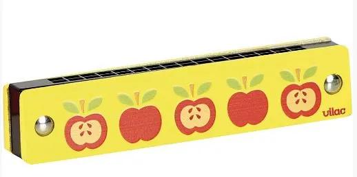 Vilac Foukací harmonika - žlutá s jablíčky