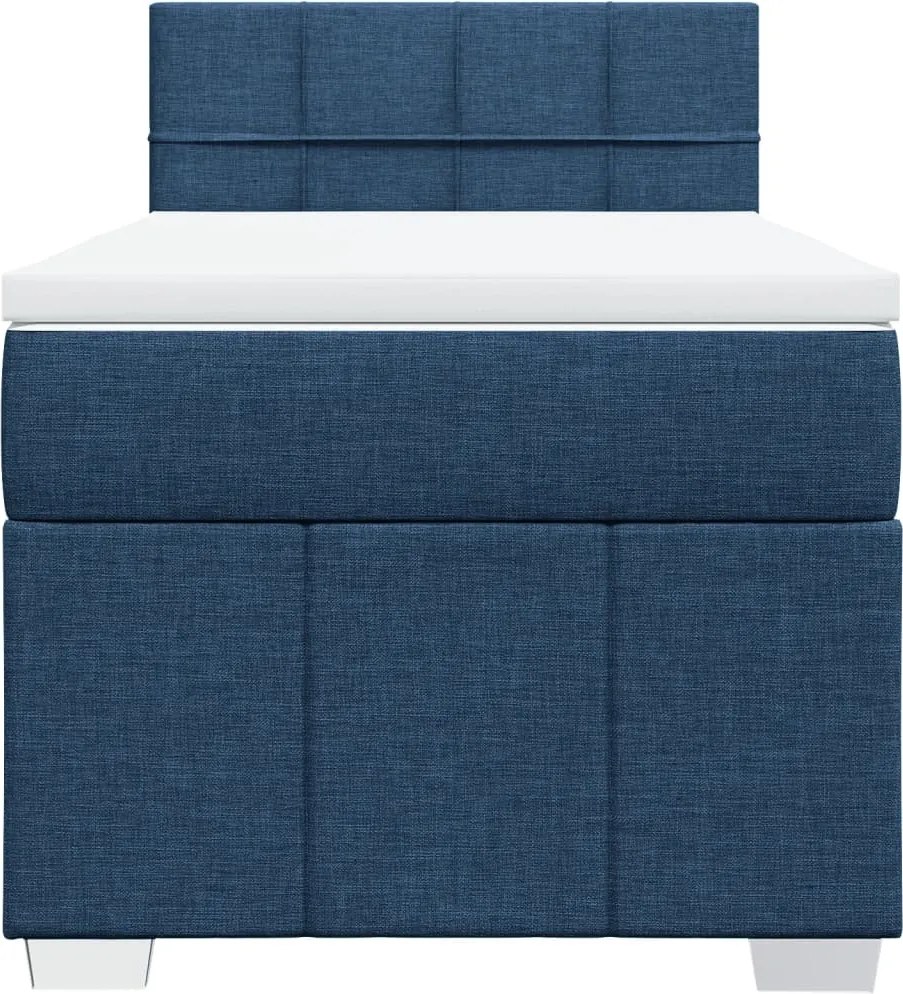 Box spring postel s matrací modrá 90x200 cm textil 3286957