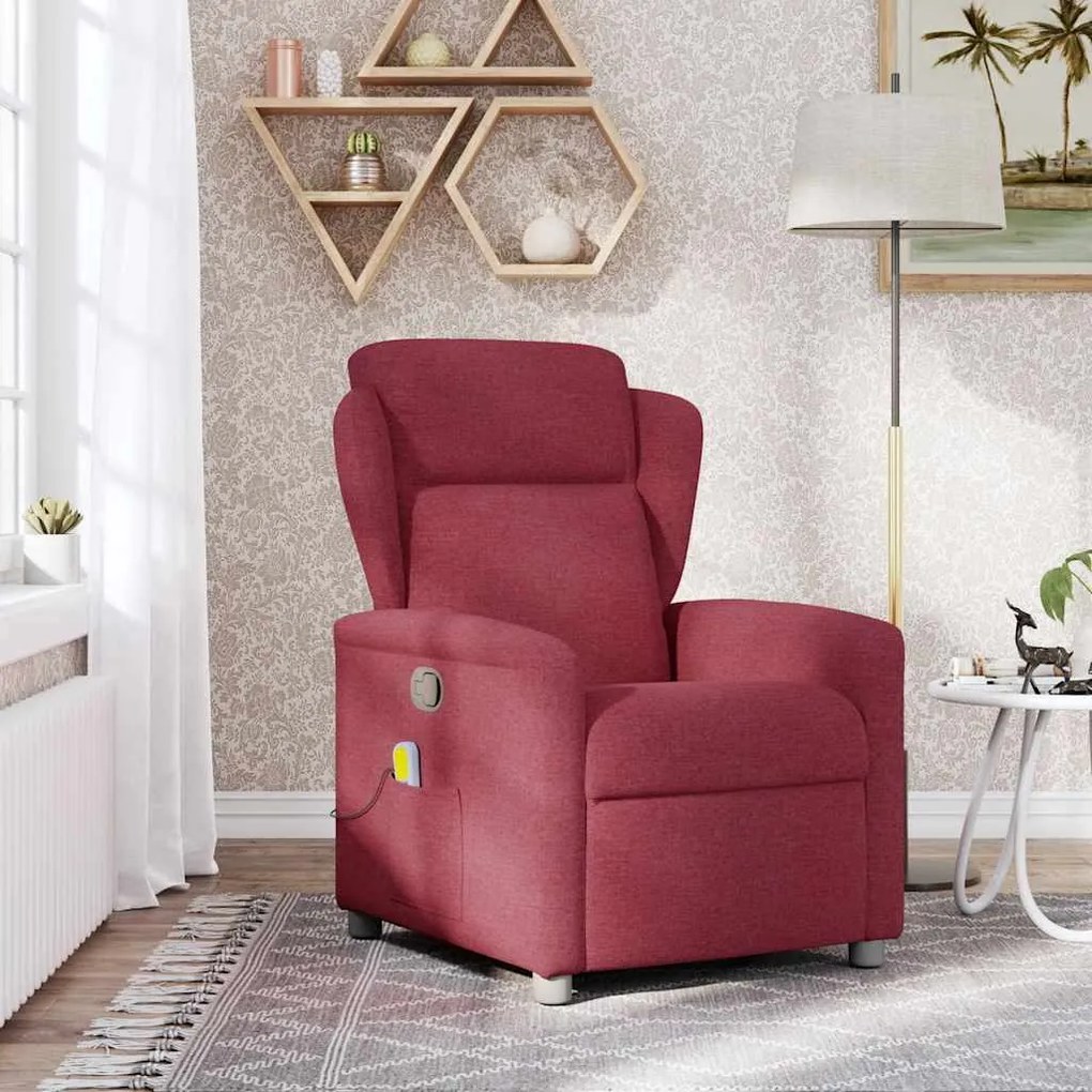 vidaXL Masážní polohovací křeslo textil [4015587] Barva: krémová
