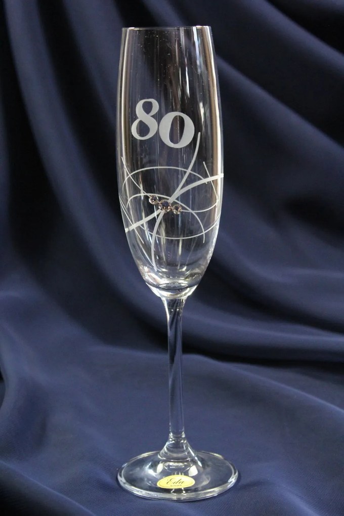 Výroční pohár na 80. narozeniny ŠAMPAŇSKÉ 2. se swarovski krystaly