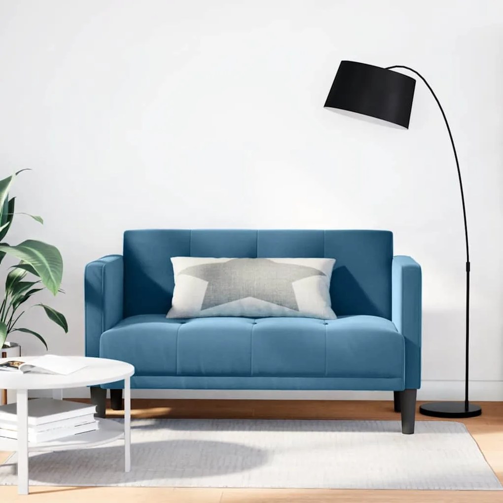Loveseat Sofa modrá 111 cm samet