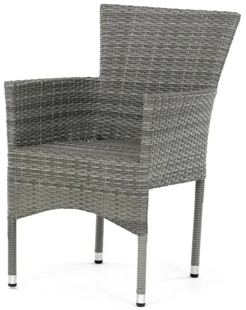 Autronic Zahradní židle, kov, polyratan, šedá, AZC-S2118 GREY
