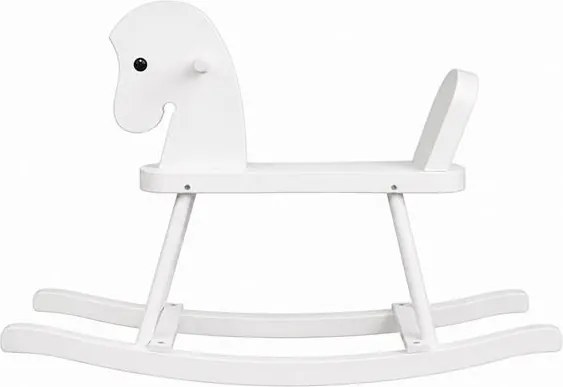 Dřevěný houpací koník pro děti Baby Mix bílý