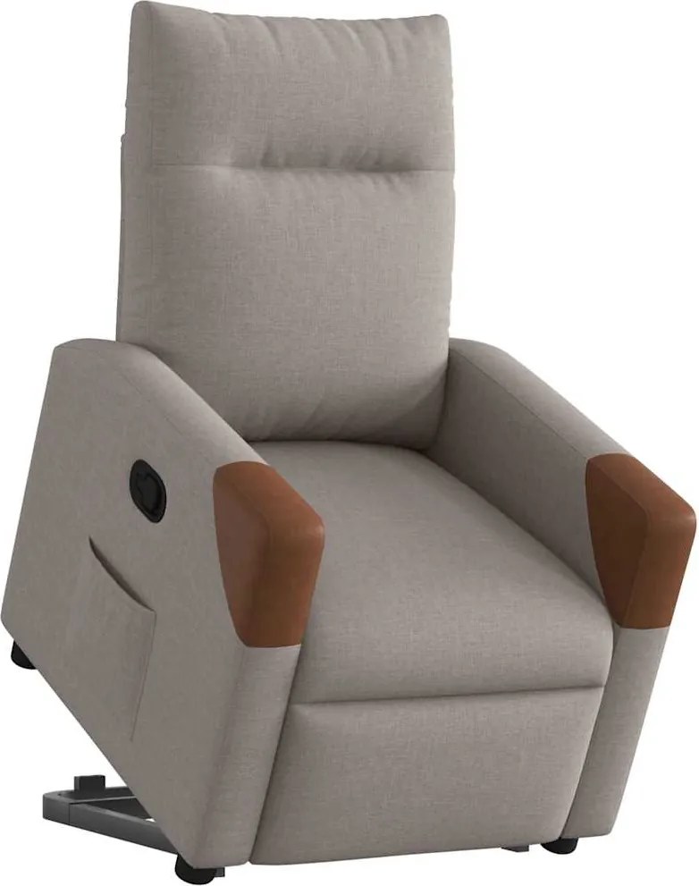 Zvedací polohovací křeslo taupe textil 3324011