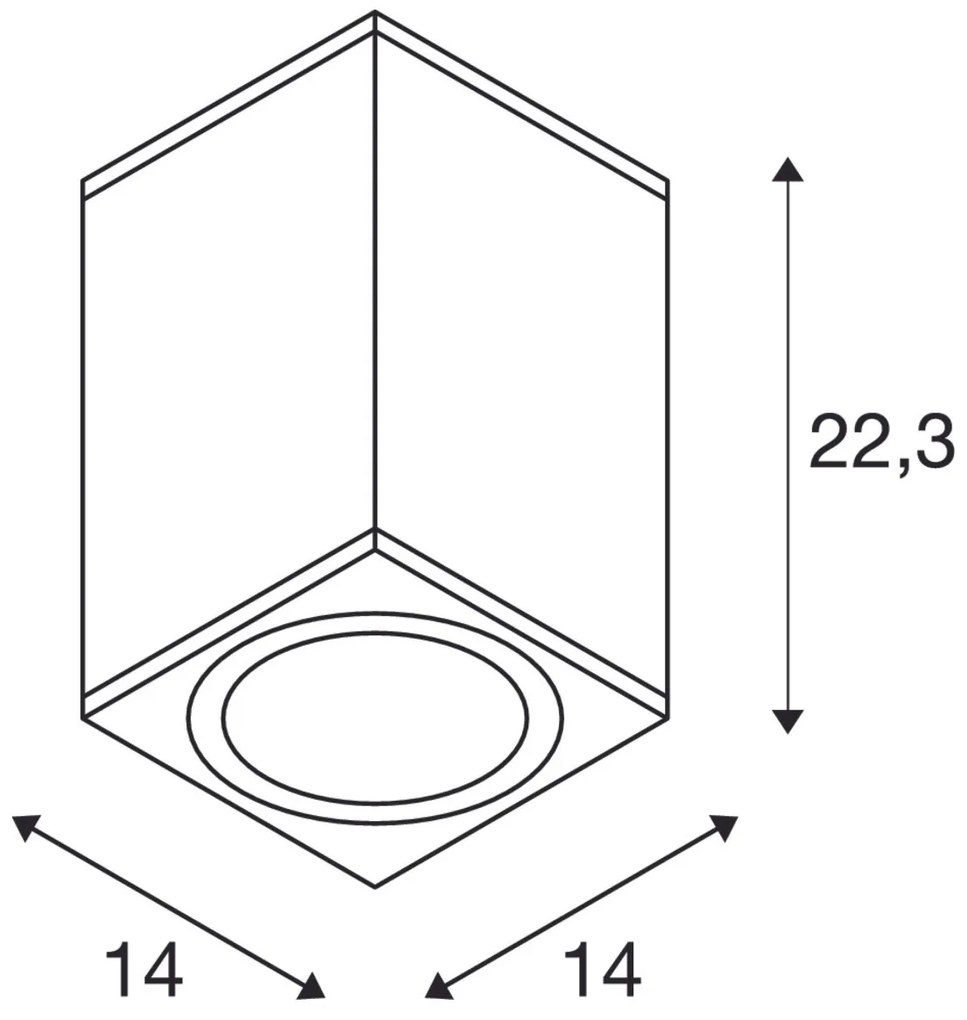 SLV Enola Square L, venkovní stropní svítidlo, LED 35W 3000/4000K, antracit, rozměr 14x14cm, IP65