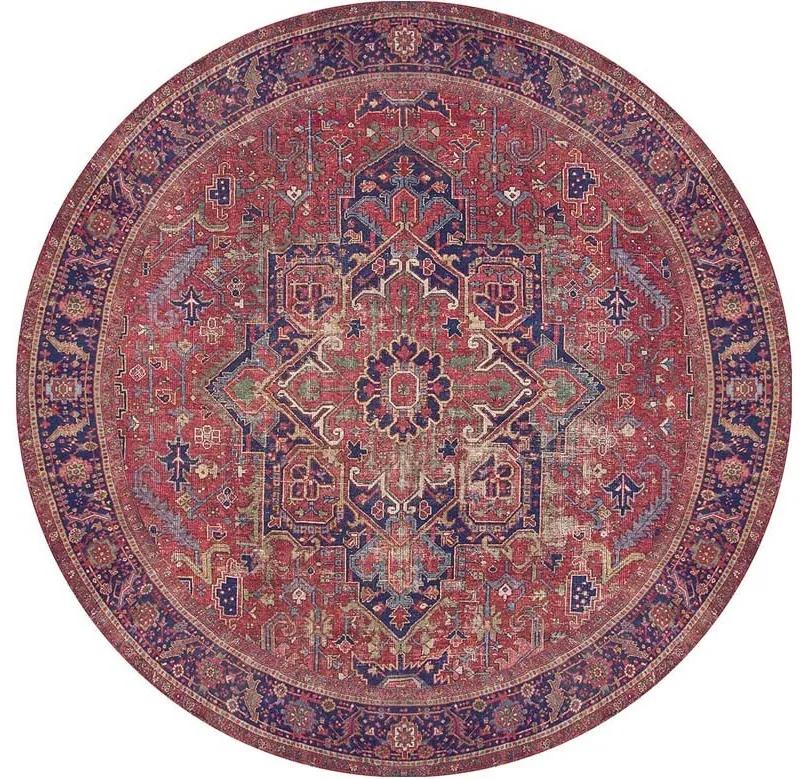 Kulatý koberec Blues Chenille 150 cm červený
