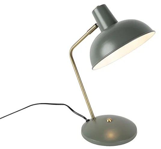 Retro stolní lampa zelená s bronzem - Milou