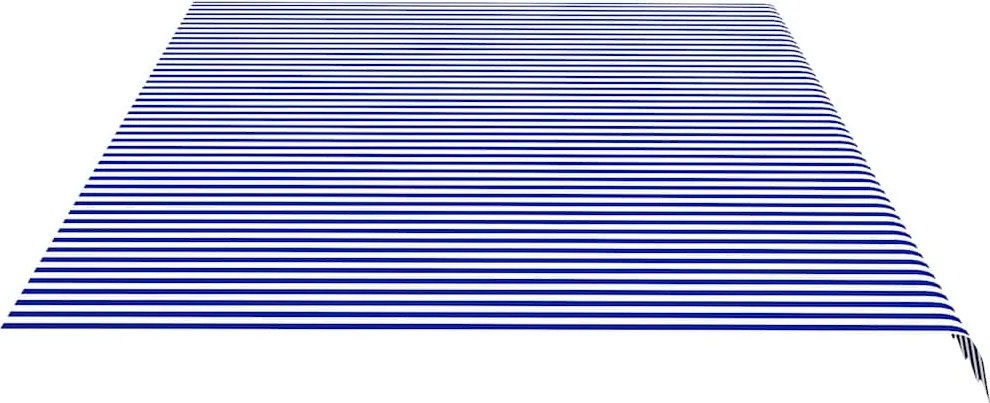 Náhradní plachta na markýzu modrá a bílá 600 x 350 cm polyesterová 311924