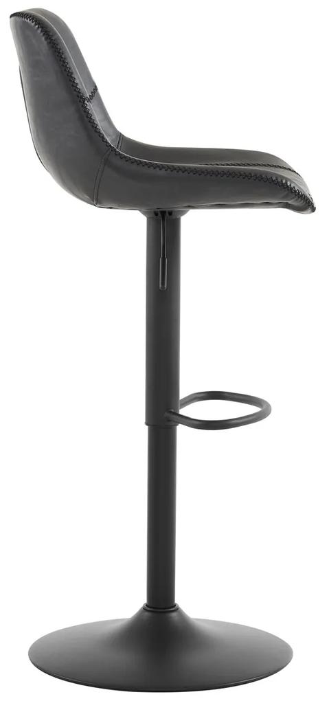 Barová židle AUB-714 BK ekokůže černá, kov černý lak mat