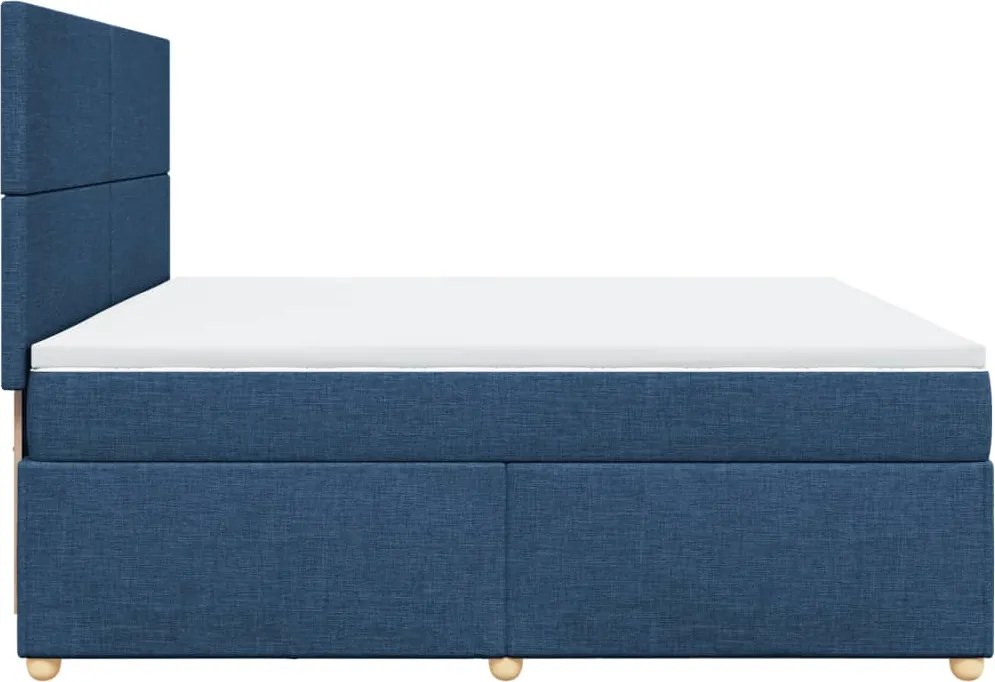 Box spring postel s matrací modrá 200x200 cm textil 3293686