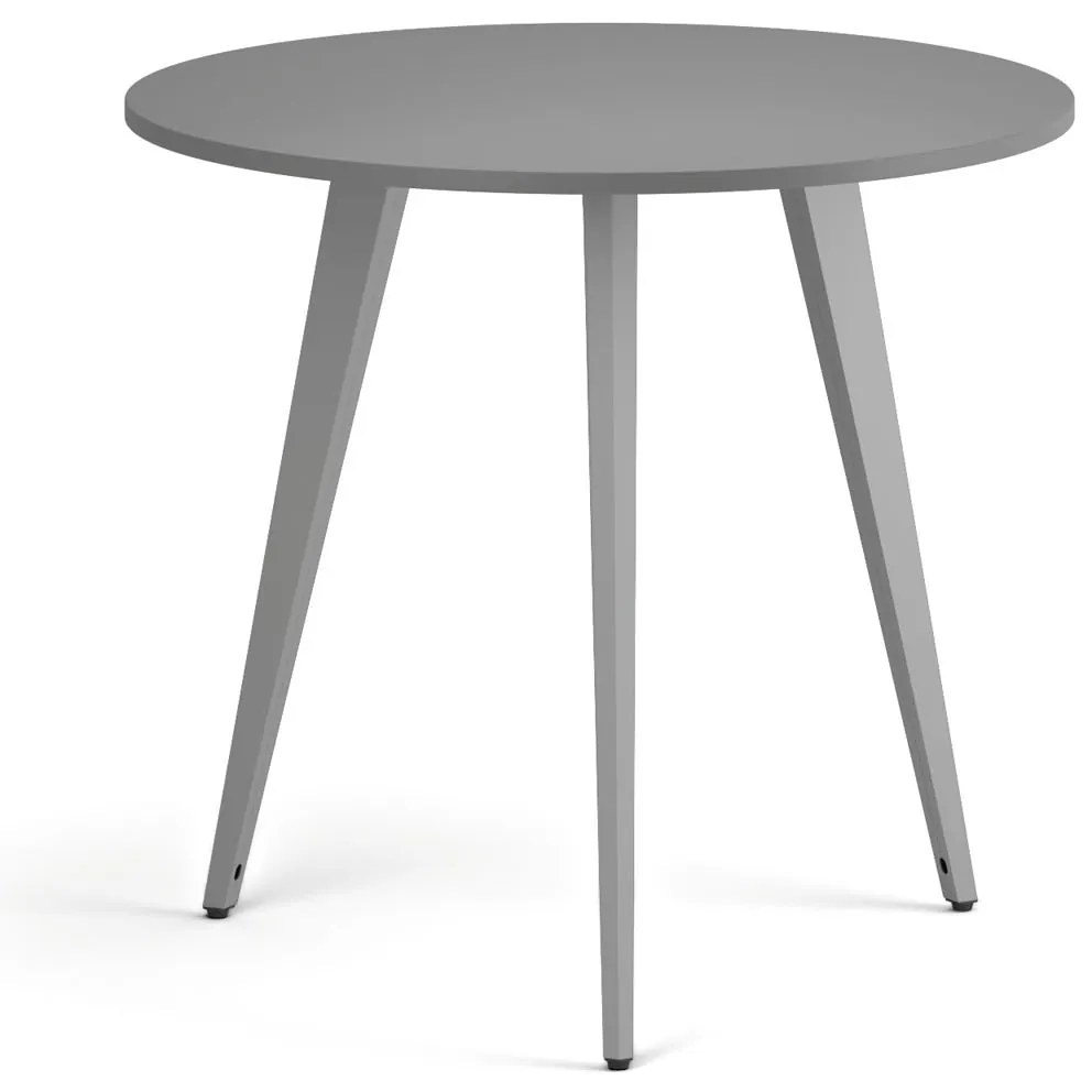 Konferenční stůl PRIMO VIBE, průměr 80 cm, šedostříbrná podnož, grafit