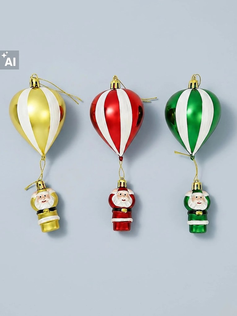 Sinsay - Vánoční baňky ve tvaru balónků 3 pack - vícebarevná