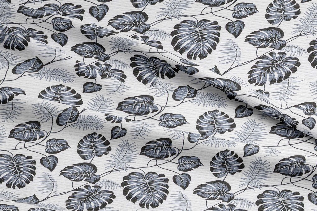 Krepové povlečení Monstera - šedomodré Velikost: 140 x 220 + 70 x 90