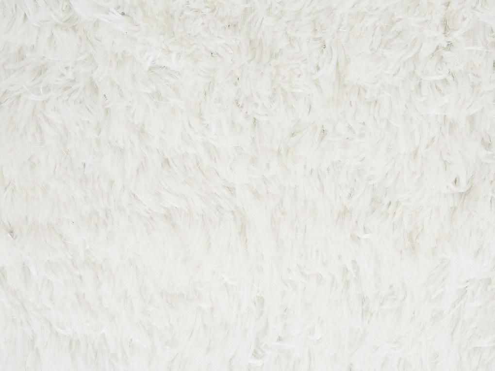 Koberec Shaggy ⌀ 140 cm bílý CIDE Beliani