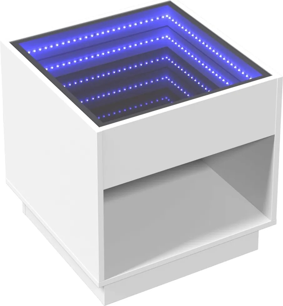 Noční stolek s Infinity LED bílý 50 x 50 x 50 cm 3284084