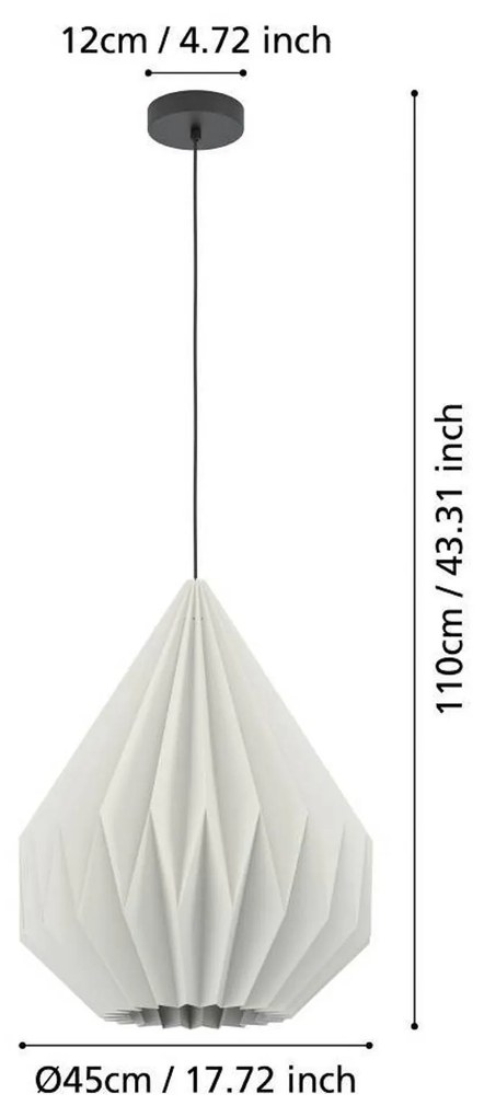 Závěsná lampa EGLO Minting paper, Ø 45 cm