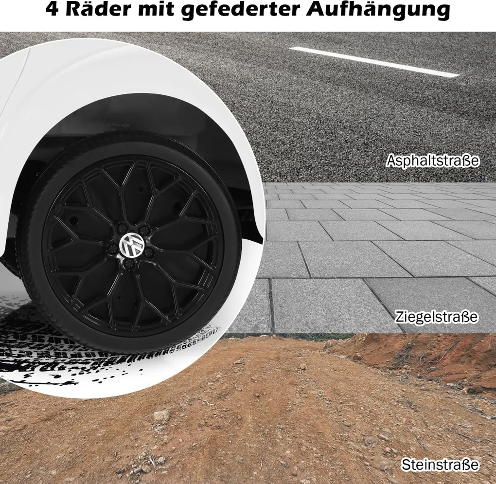 Costway VW Beetle dětské auto s hudbou a 2 režimy osvětlení včetně 2,4 G