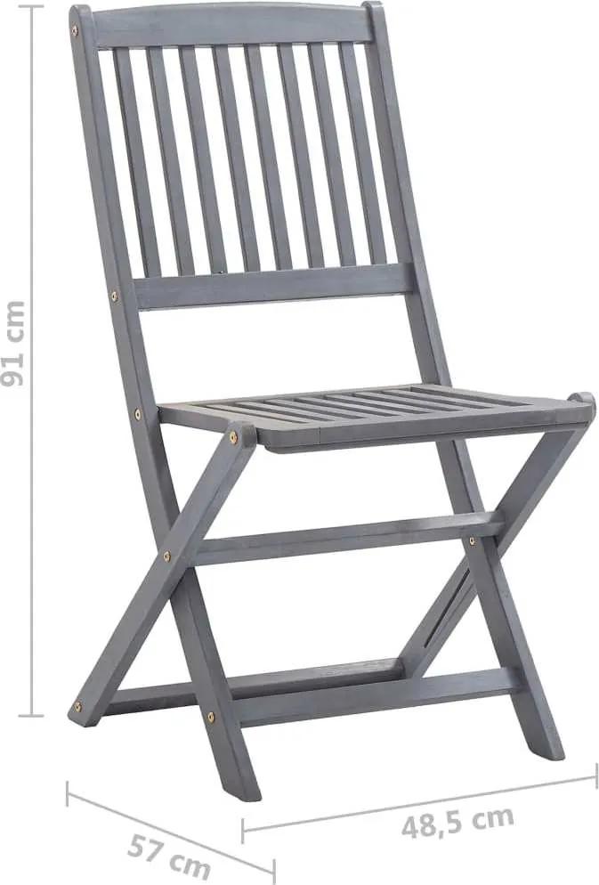 vidaXL Skládací zahradní židle s poduškami 4 ks masivní akáciové dřevo [3064570] Barva: antracitová