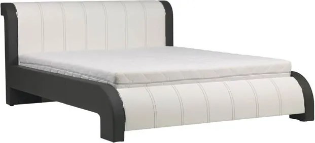 Čalouněná postel s roštem NAOMI 180 - bílá/grafit