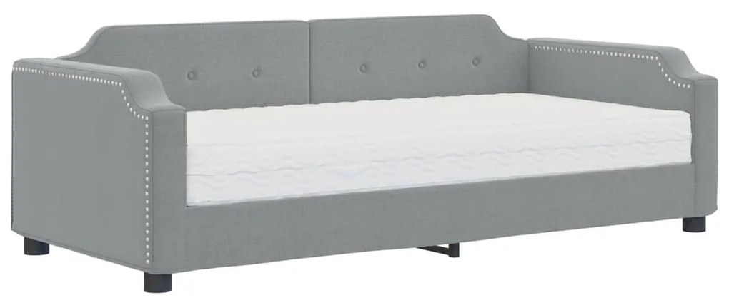 vidaXL Válenda s matrací světle šedá 90 x 190 cm textil