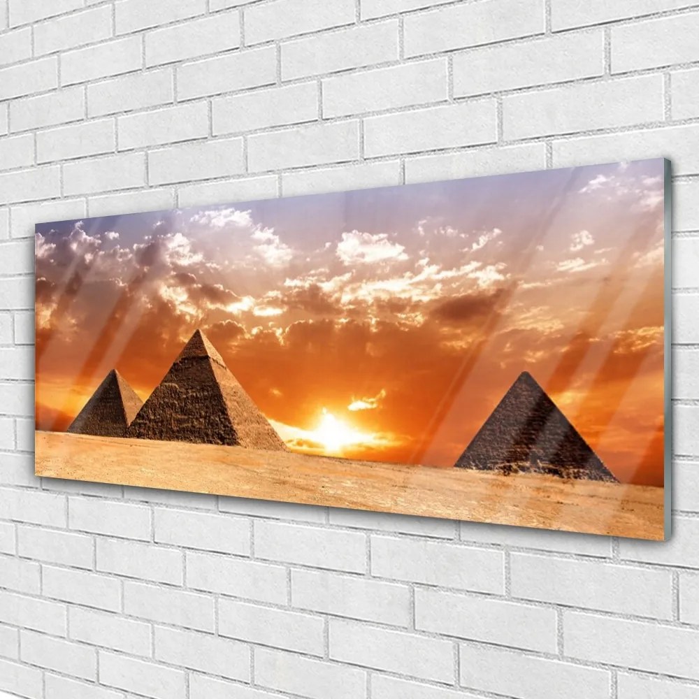 akrylový obraz Pyramidy Architektura 125x50 cm