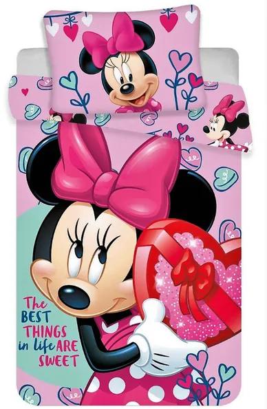 Jerry fabrics Disney povlečení do postýlky Minnie pink baby 100x135 + 40x60 cm