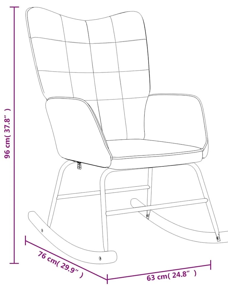 vidaXL Marketos Houpací křeslo se stoličkou vínové textil