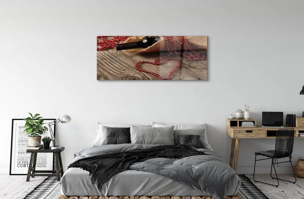 akrylový obraz Víno srdce korály 120x60 cm