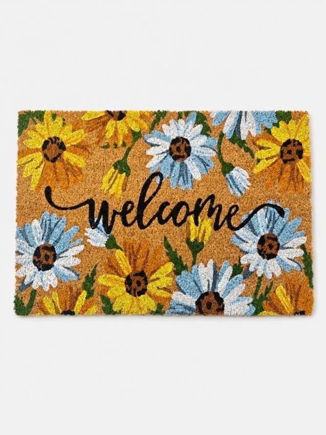 Sinsay - Květinová rohožka s nápisem Welcome - vícebarevná