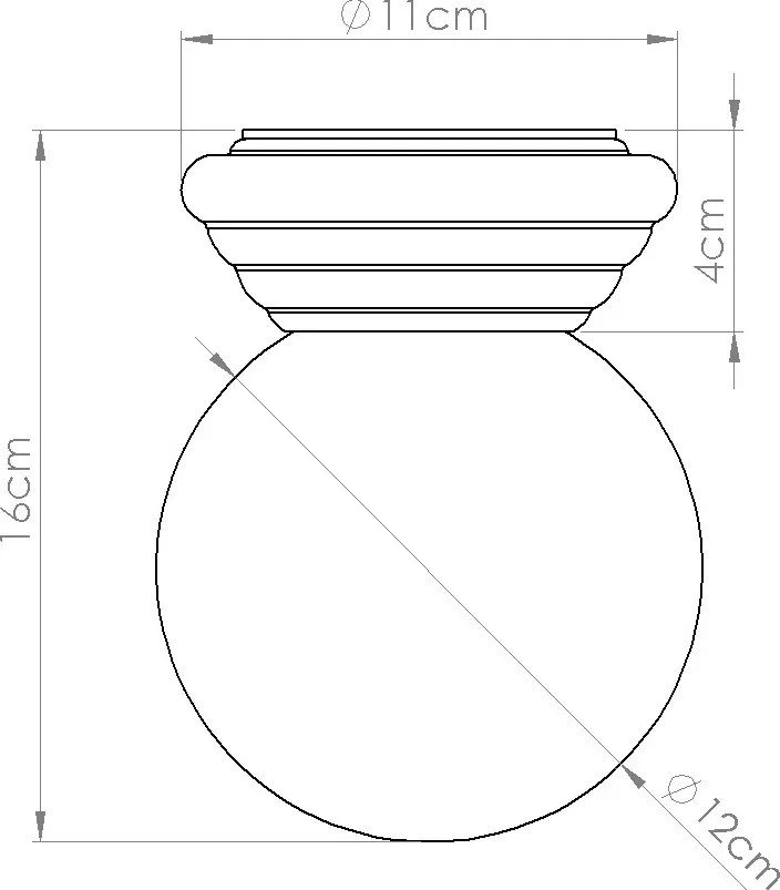Stropní svítidlo Zori, 1x bílé skleněné stínítko, w