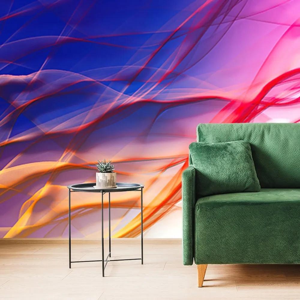 Samolepící tapeta abstraktní vlnky plné barev - 450x300 cm