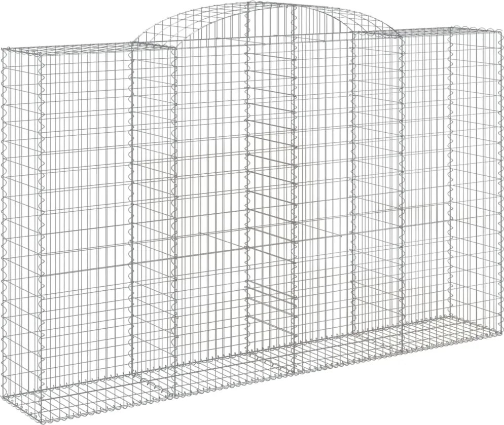 Klenuté gabionové koše 5 ks 300x50x180/200cm pozinkované železo 3146776