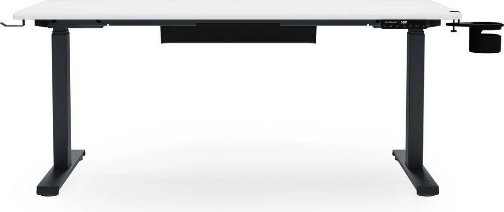 Elektrický stůl s nastavením výšky ergonomický antracitově-bílý, 1400x700 mm: ARIA