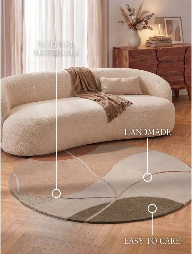 Starorůžový vlněný kulatý koberec ø 200 cm Arteo – Villeroy&Boch