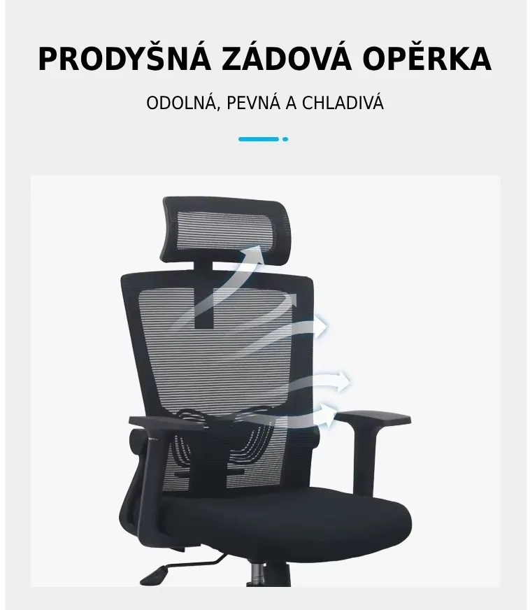 Kancelářská ergonomická židle Neoseat NOVELO — síť / látka, černá, nosnost 150 kg (rozbaleno)