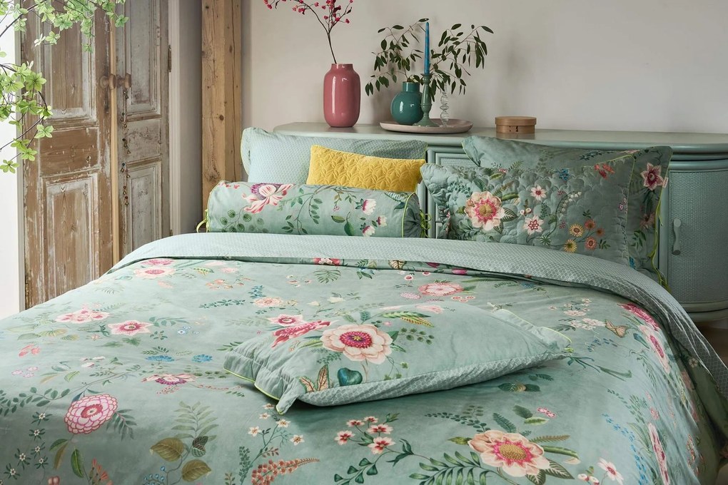 Pip Studio dekorační polštář Everbloom 22 x 70 cm - zelený (Podlouhlý dekorativní polštář do ložnice )
