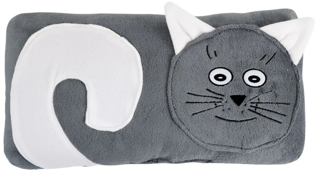 Bellatex dětský polštář tvarovaný  kočička šedá