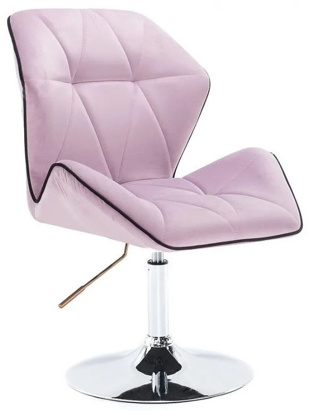LuxuryForm DESIGN Otočná židle MILANO MAX VELUR na stříbrném talíři - levandule