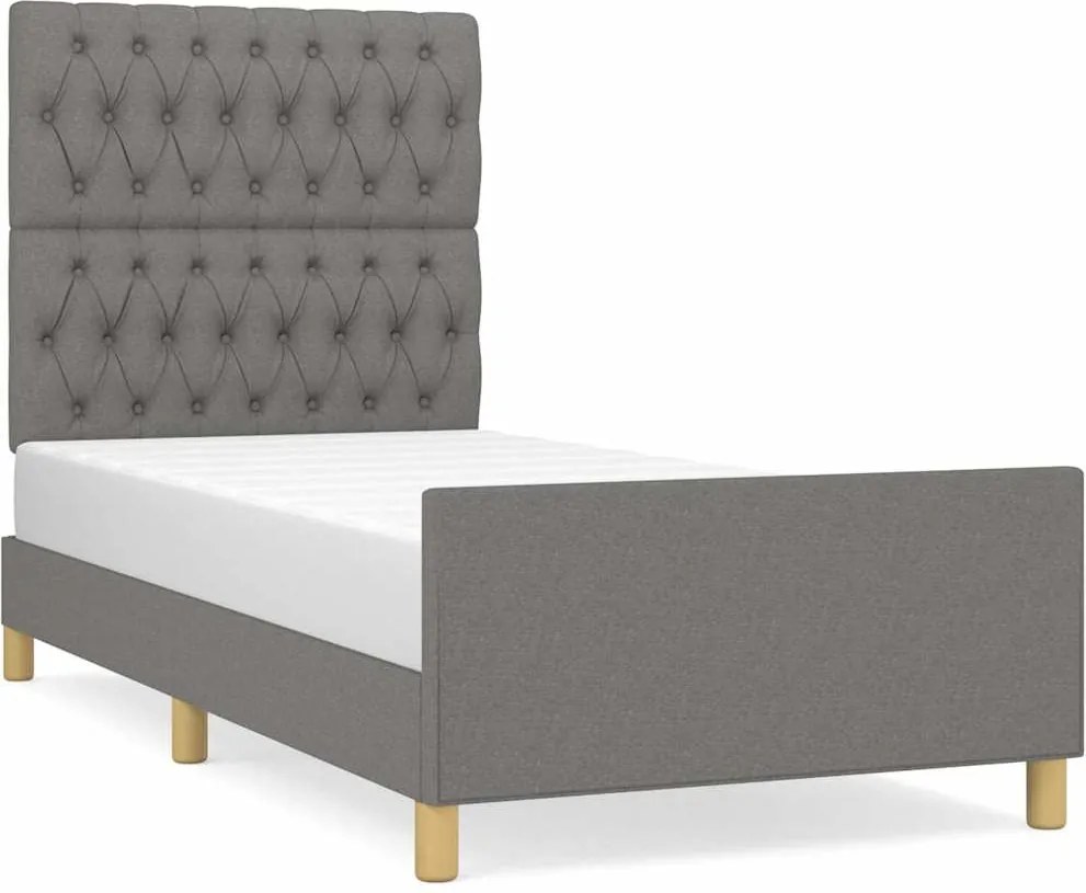 Rám postele bez matrace tmavě šedý 90 x 200 cm textil 3125269
