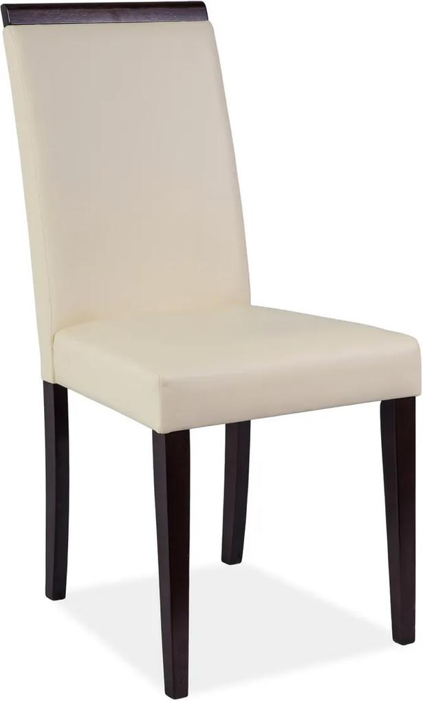 Jídelní čalouněná židle CD-77 krémová/venge