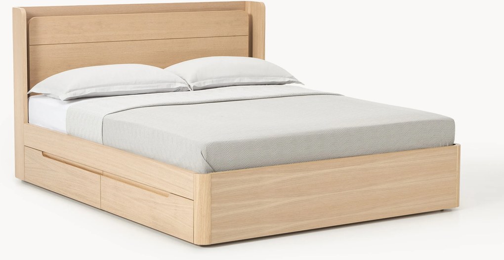 Dřevěná postel se zásuvkami Allow