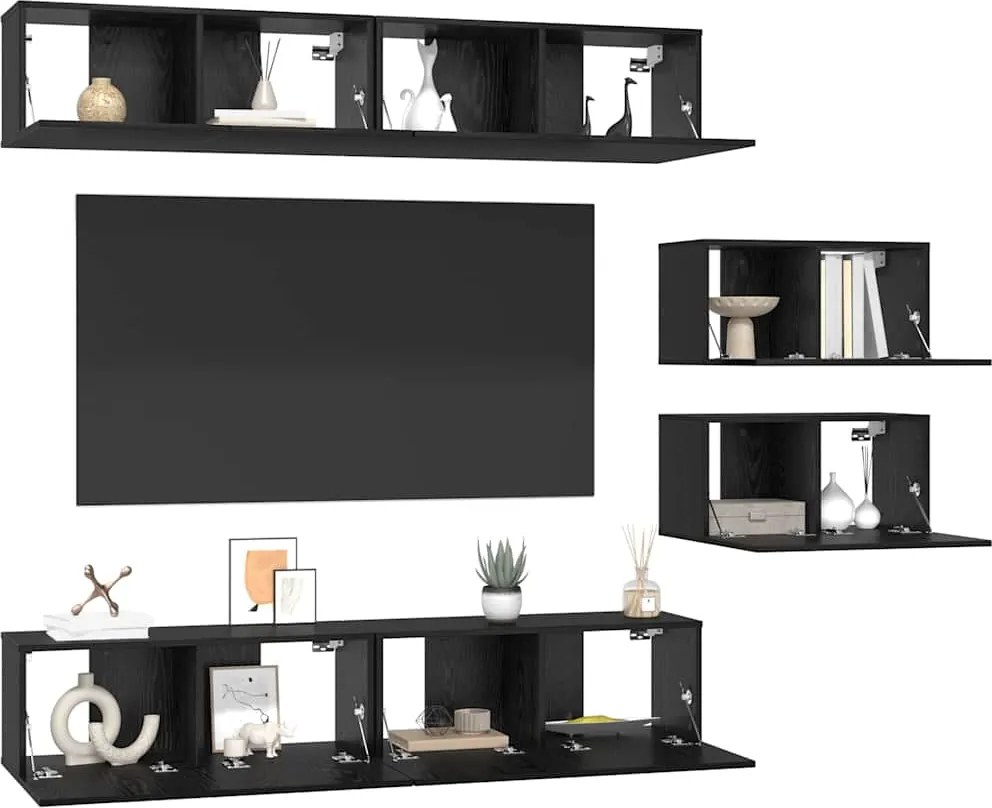 Sestava TV skříněk 6 ks Černý dub Kompozitní dřevo 3393475