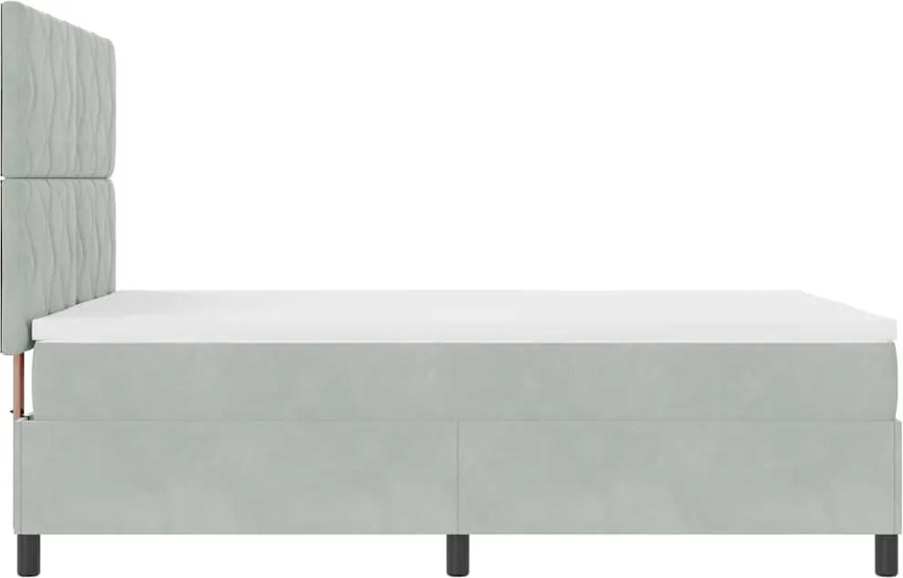 Postel s boxspringem s čelo Světle šedá 160 x 200 cm samet 3339908