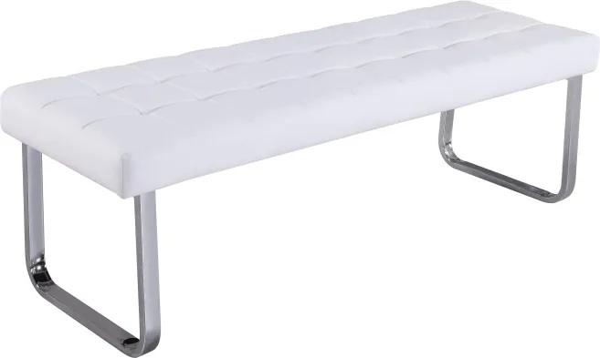 Bílá lavice z ekokůže TK058
