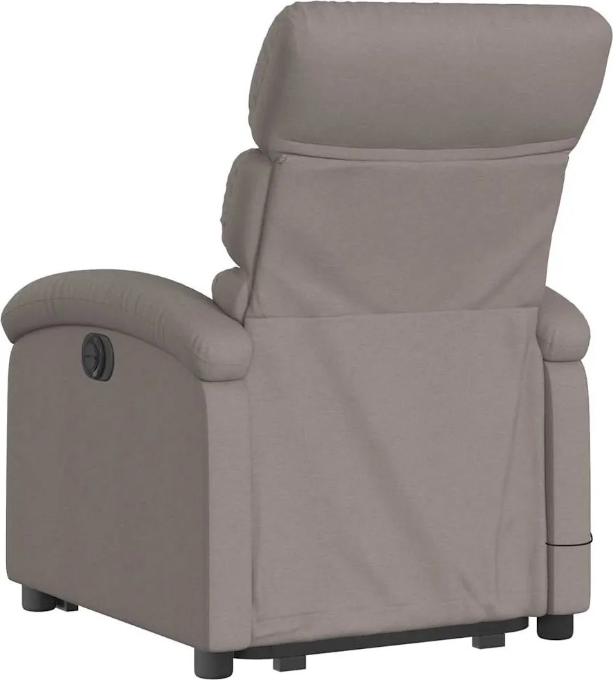 Elektrické zvedací masážní polohovací křeslo taupe textil 3204022