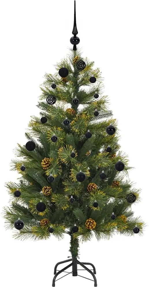 Umělý sklopný vánoční stromeček s kužely Zelená 150 cm 3395081