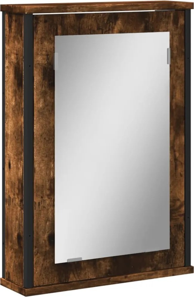 vidaXL Koupelnová skříňka se zrcadlem 42x12x60 cm kompozit [842433] Barva: hnědý dub