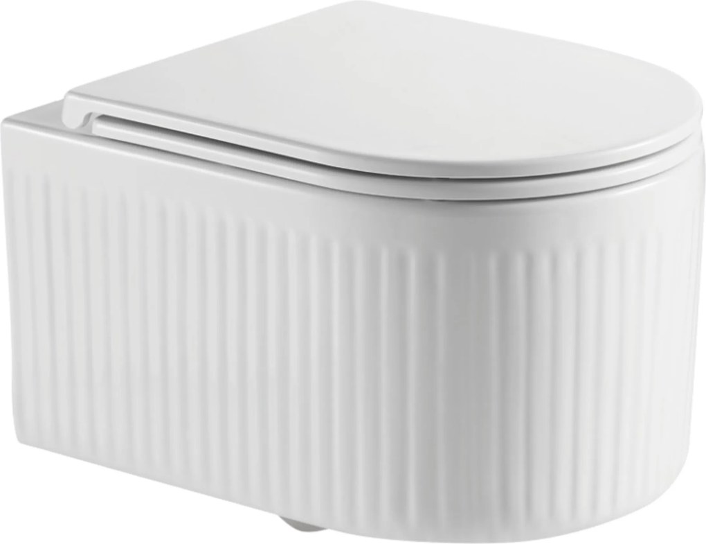 Invena Glamour, závěsná WC mísa se Swirlflush 495x365x363 mm + toaletní sedátko s pomalým zavíráním, bílá, INV-CE-92-001-L