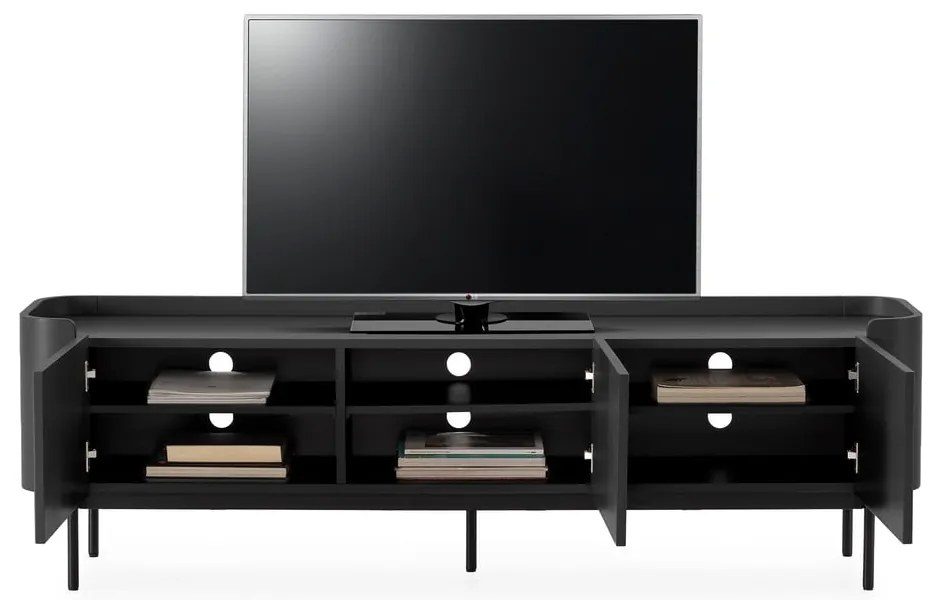 Černý TV stolek 180x55x40 cm Willa – MOME