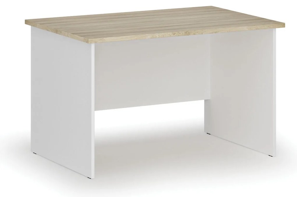 Kancelářský psací stůl PRIMO WHITE, 120x80 cm, bílá/dub přírodní